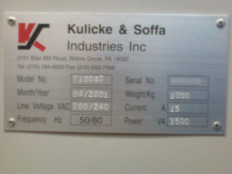 K&S 7100 AD Dicing Saw – Bridge Tronic Global