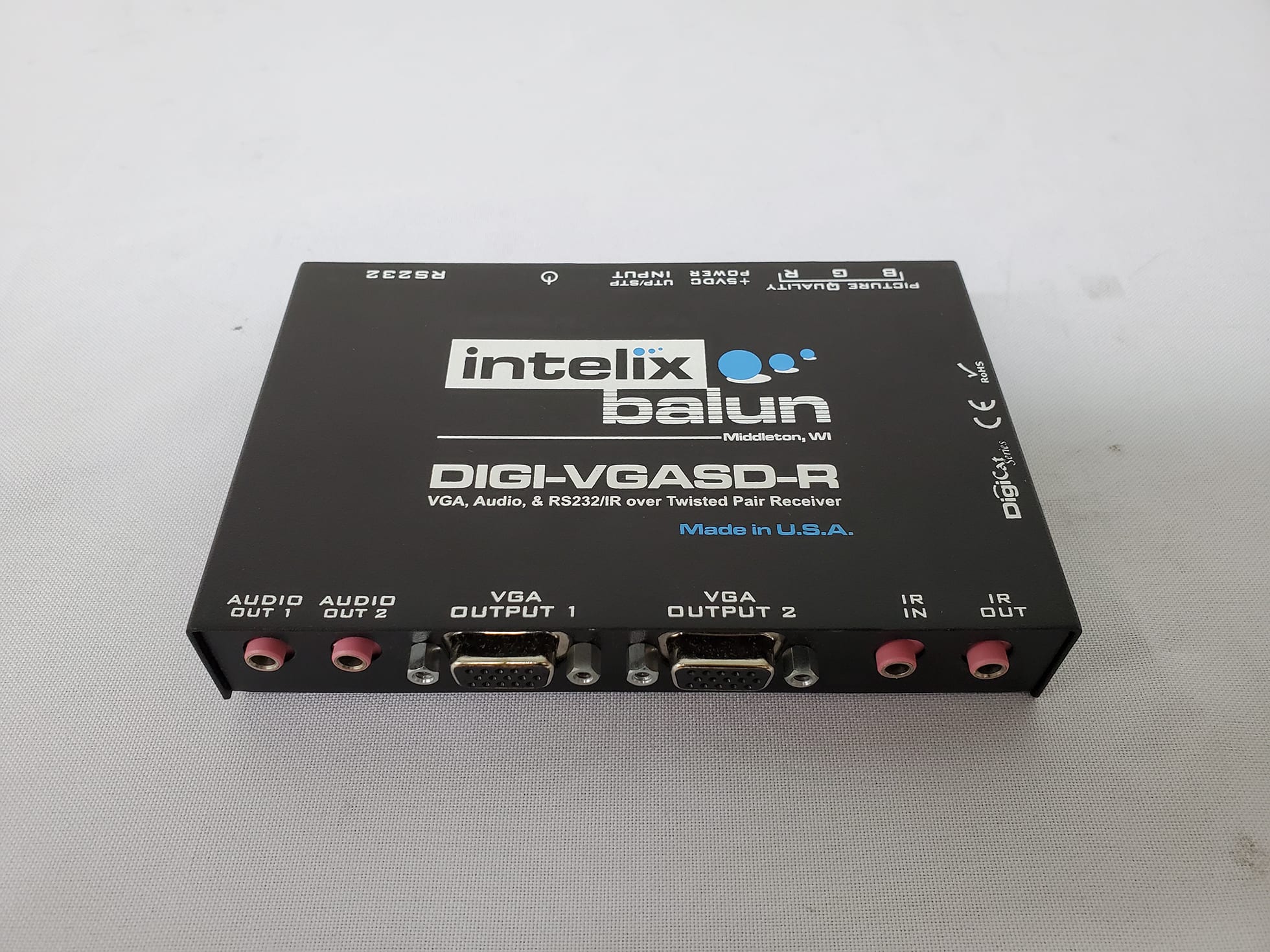 Intelix Balun Digi-VGASD-R VGA, Audio, & RS232/IR over Twisted Pair Re ...