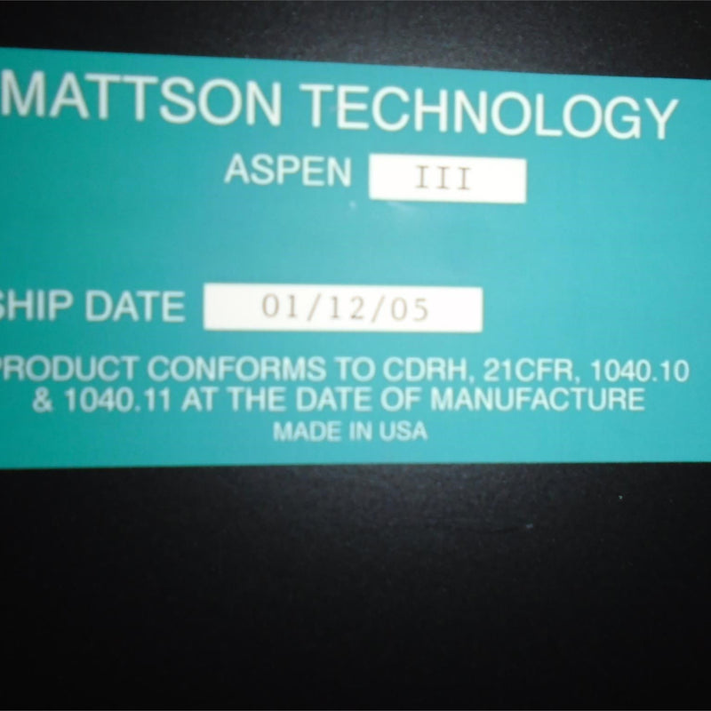 Mattson Aspen III ICPHT Plasma Asher – Bridge Tronic Global