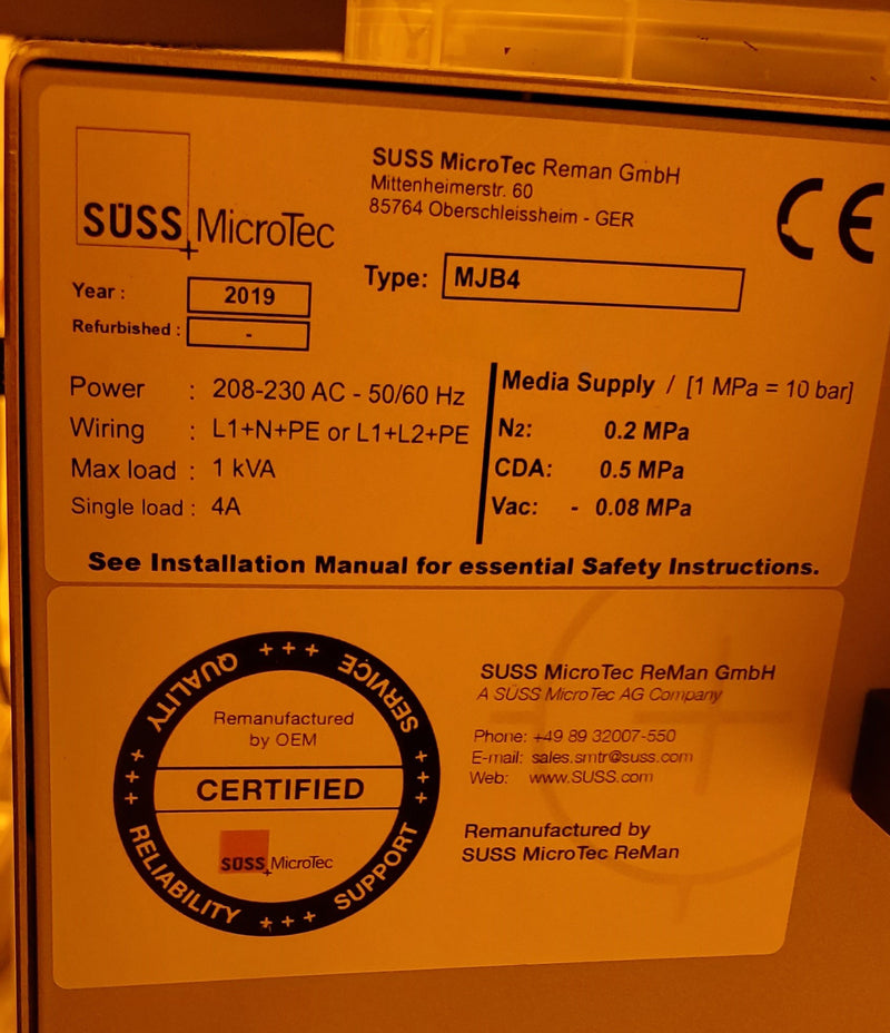 SUSS MJB 4 Mask Aligner – Bridge Tronic Global