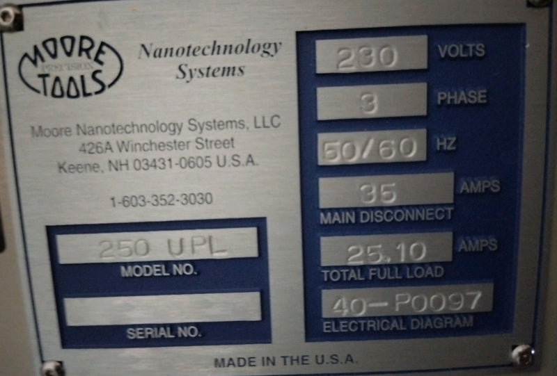 Moore Nanotechnology 250 Ultra Precision Machine – Bridge Tronic Global
