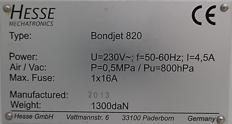 Hesse & Knipps (H&K) BJ 820 Wire Bonder – Bridge Tronic Global