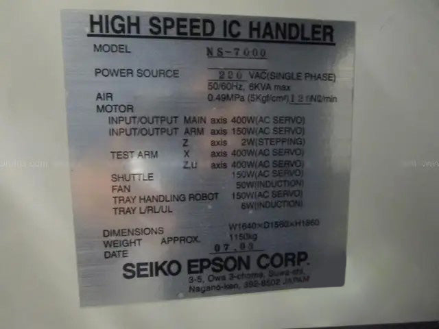 Seiko / Epson NS 7000 High Speed IC Test Handler – Bridge Tronic Global