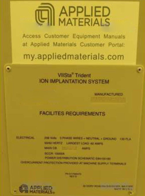 Applied Materials / Varian VIISTA Trident XP Ion Implant System ...