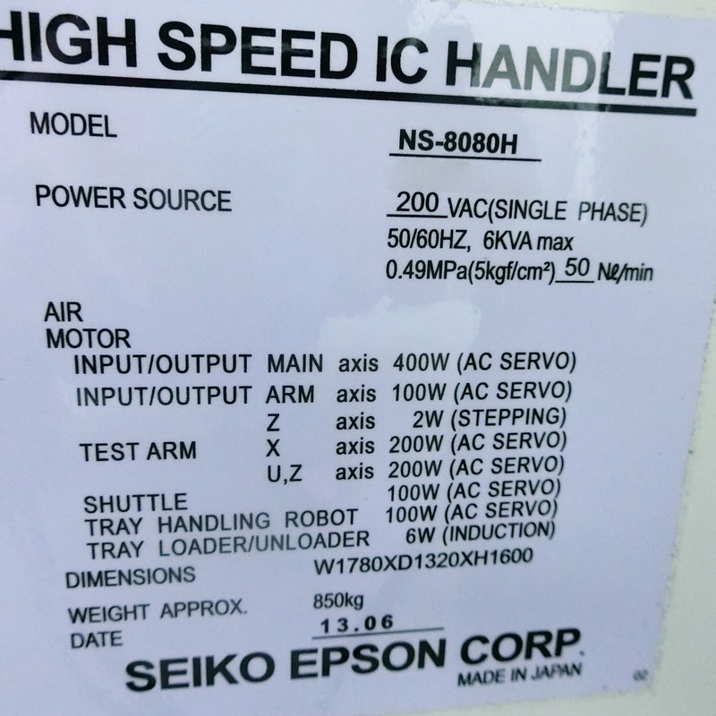 Seiko / Epson NS 8080 H IC Handler – Bridge Tronic Global