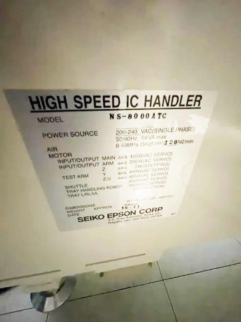 Seiko / Epson NS 8040 High Speed IC Handler – Bridge Tronic Global