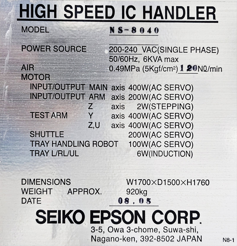 Seiko / Epson NS 8040 Handler – Bridge Tronic Global