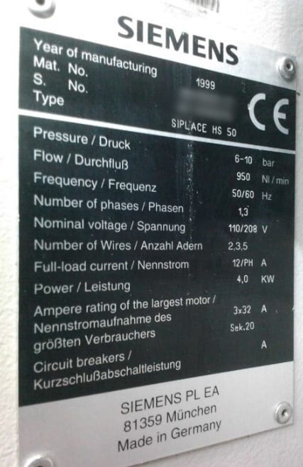 Siemens HS 50 Pick and Place – Bridge Tronic Global