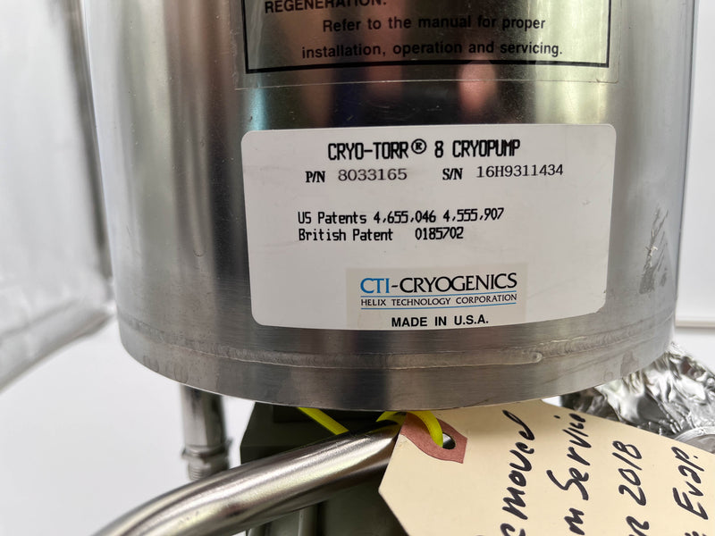 CTI Cryo-Torr 8 High Vacuum Cryopump – Bridge Tronic Global