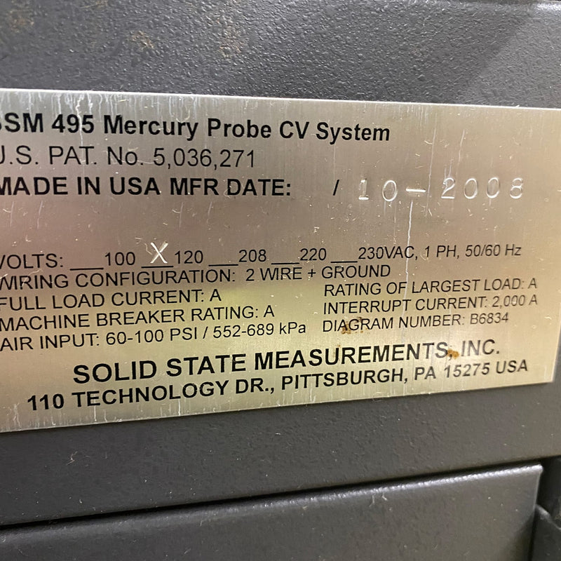 SSM 495 Mercury Probe CV Plotter – Bridge Tronic Global