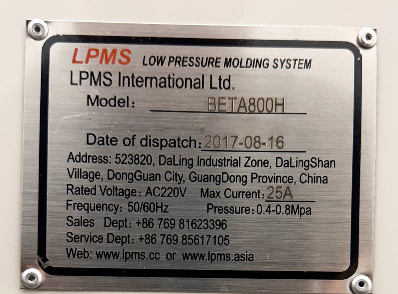 LPMS BETA 800 H Molding Machine – Bridge Tronic Global