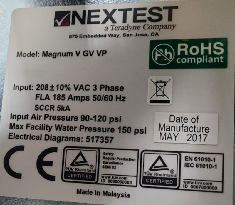 Teradyne / Nextest Magnum V GV VP Memory Test System – Bridge Tronic Global